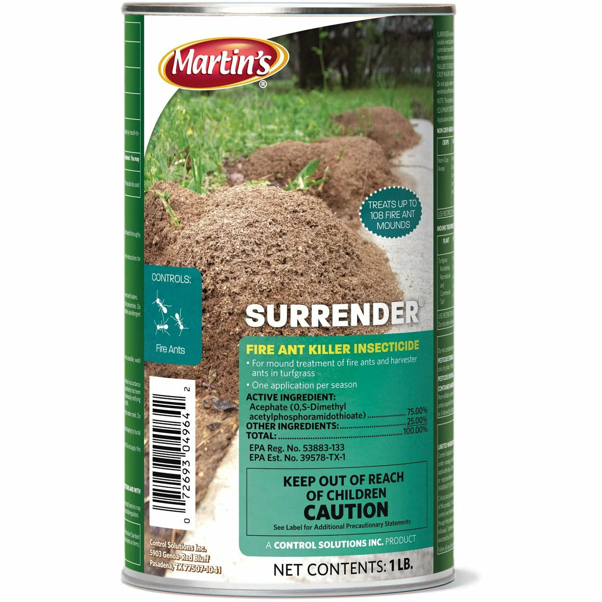 Control Solutions Surrender Fire Ant Killer, 1 Lb White - Huntsville ...